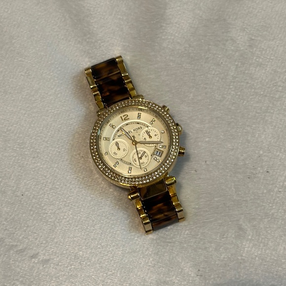 Michael Kors | Accessories | Michael Kors Leopard Print And Gold Watch ...